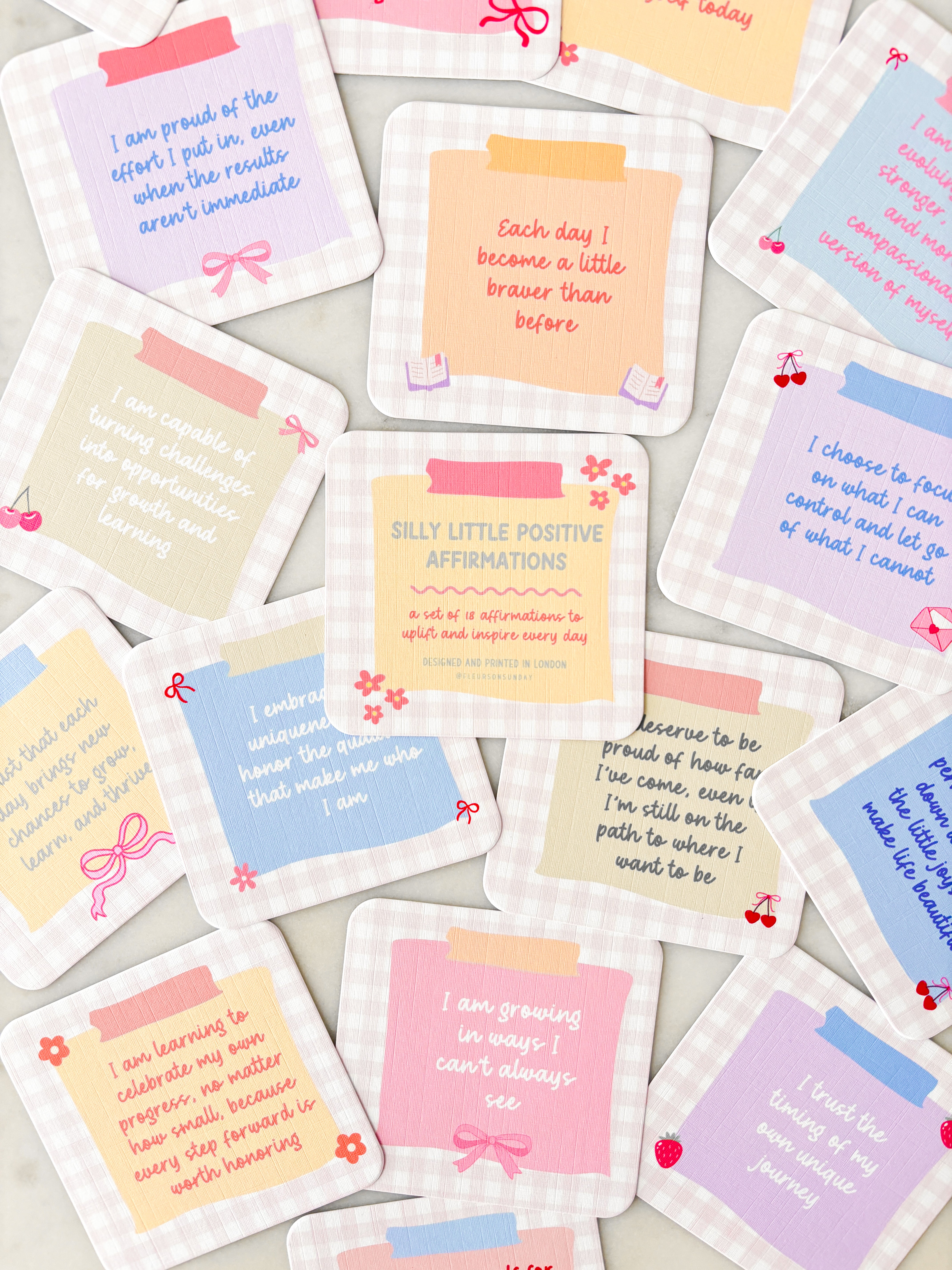 Silly Little Positive Affirmation Cards | Pastel Self Help Cards ...
