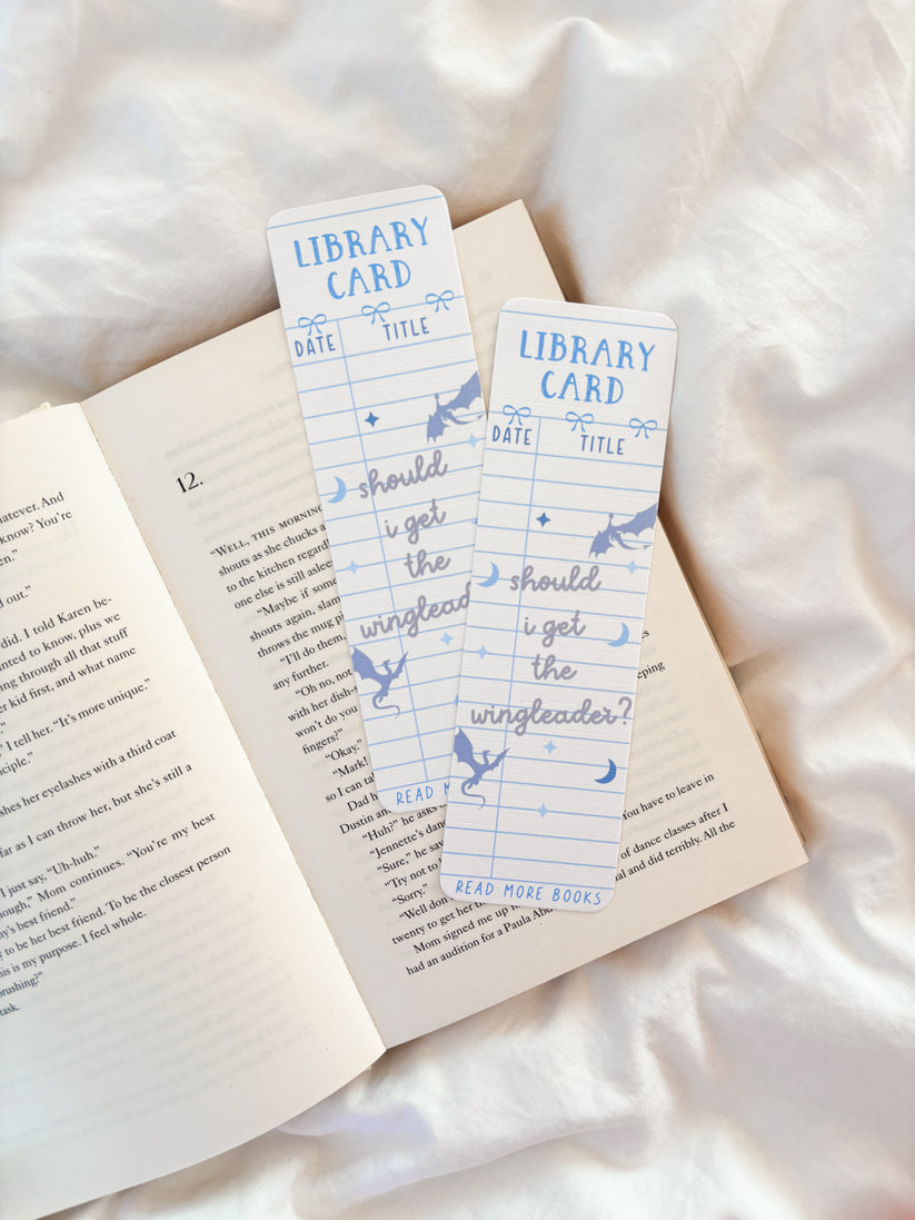 Vintage Library Card Bookmark | Wingleader Fourth Wing Fantasy Bookmar ...