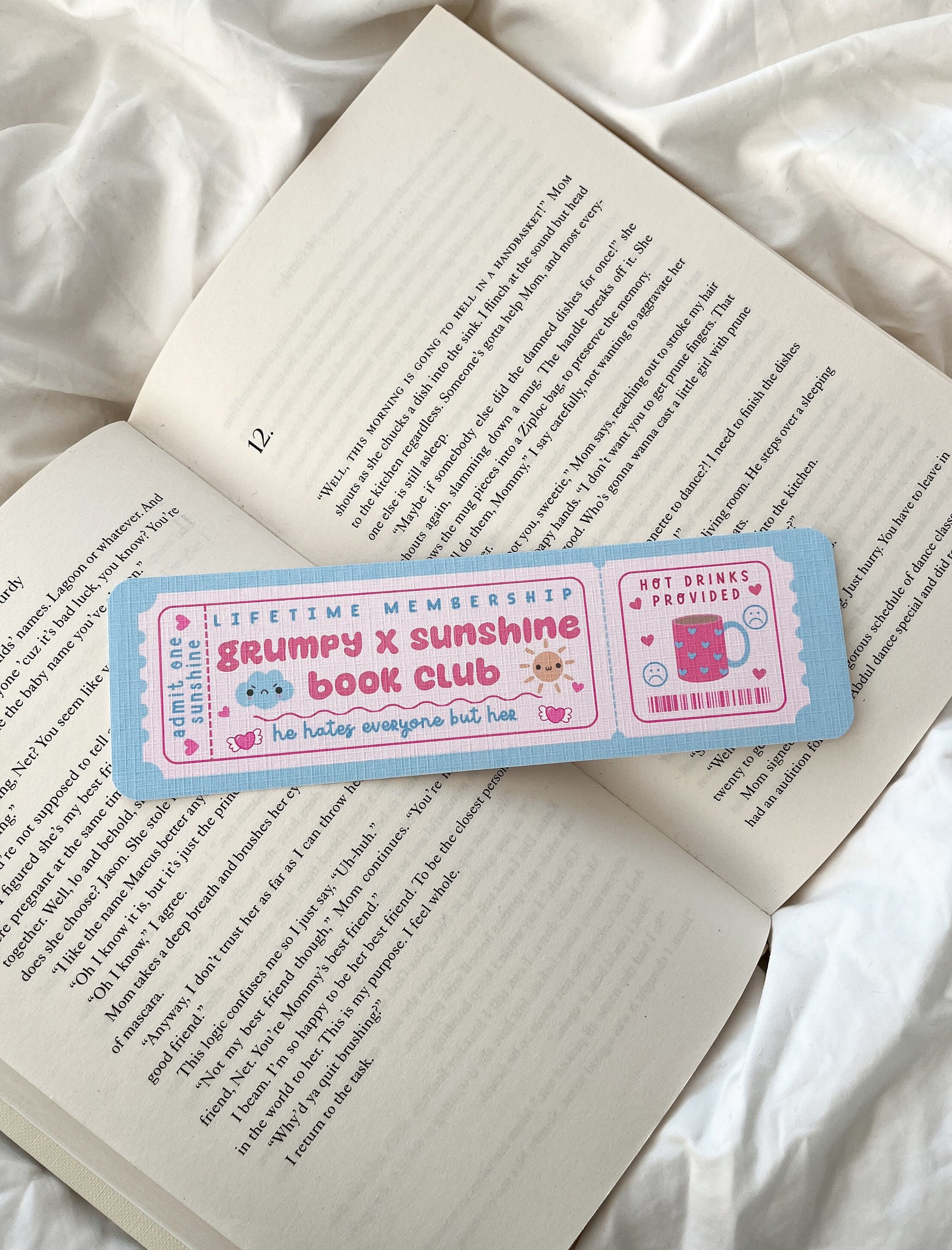 Grumpy x Sunshine Book Club Bookmark Ticket – Fleurs On Sunday