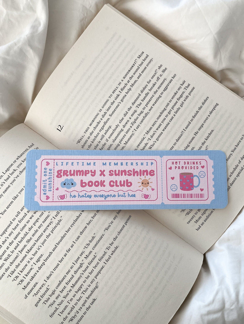 Grumpy x Sunshine Book Club Bookmark Ticket – Fleurs On Sunday