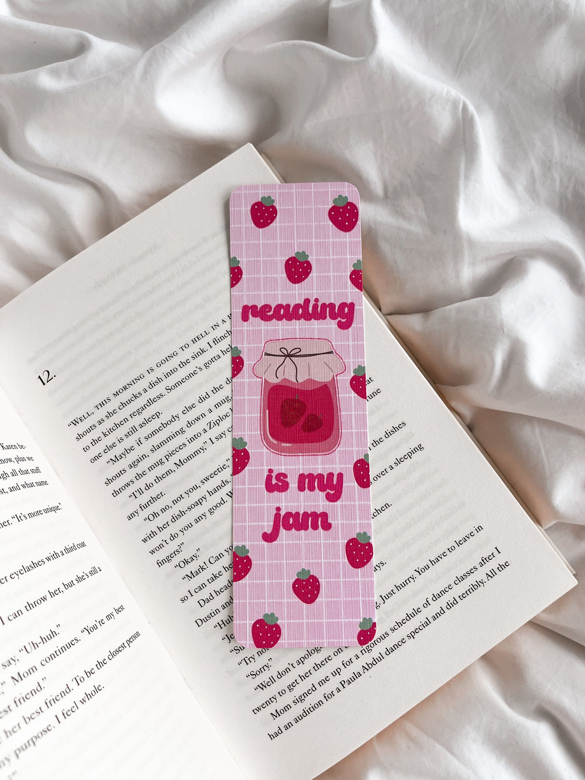 Reading Is My Jam Bookmark | Strawberry Bookmark – Fleurs On Sunday