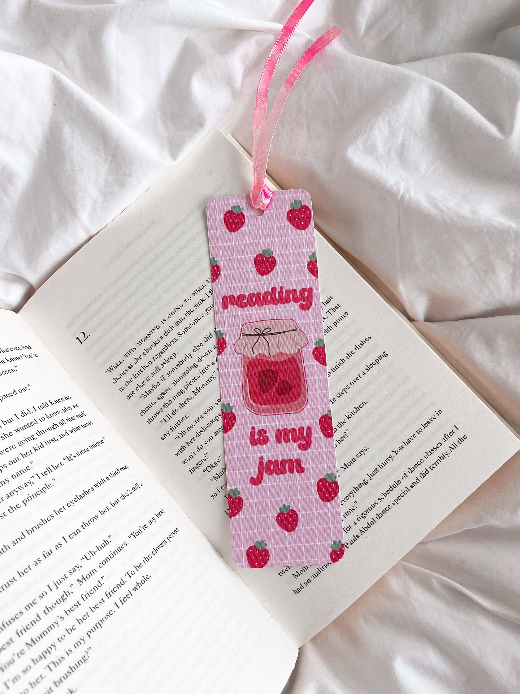 Reading Is My Jam Bookmark | Strawberry Bookmark – Fleurs On Sunday