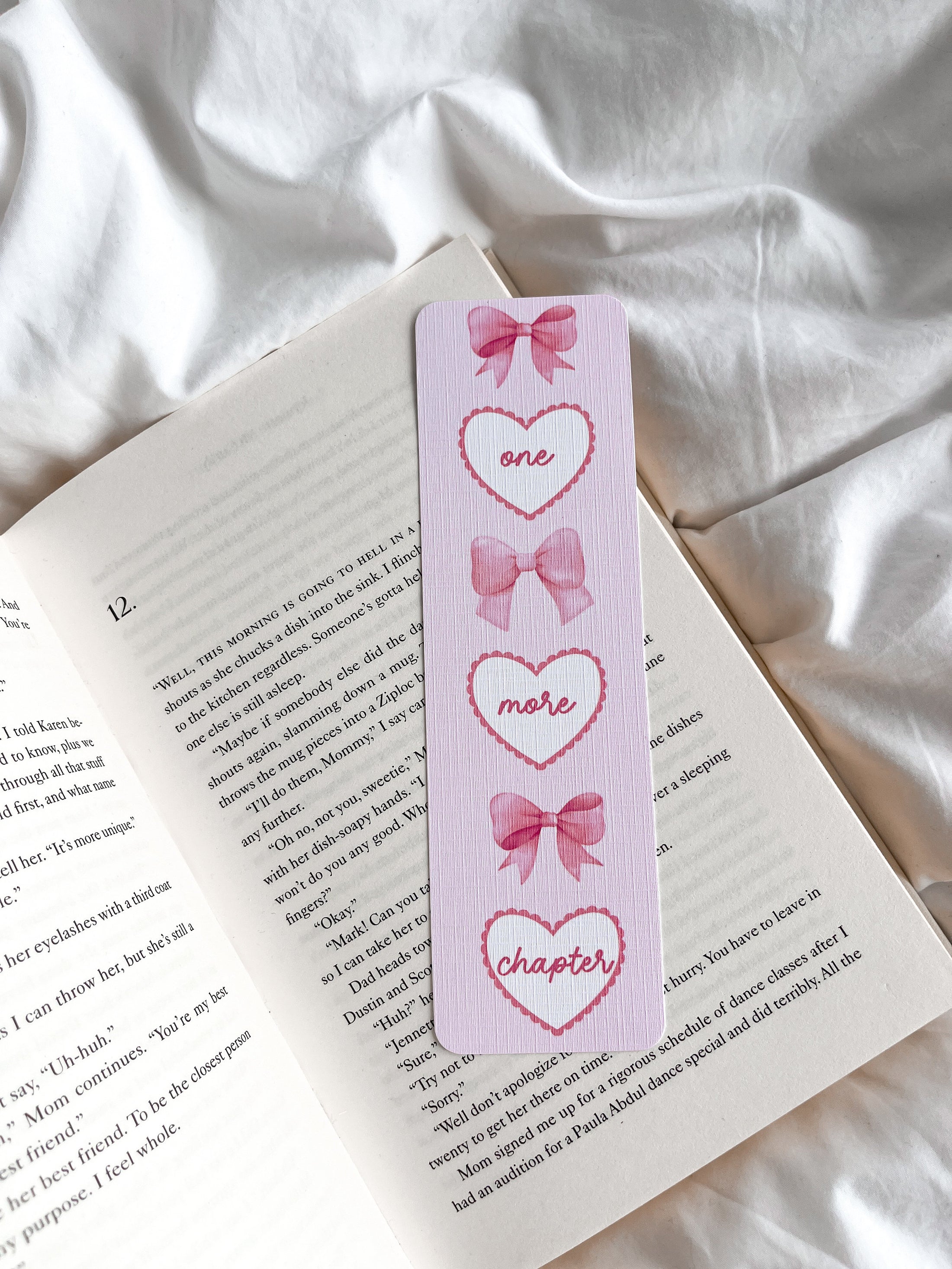 One More Chapter Bookmark | Coquette Bow Bookmark – Fleurs On Sunday