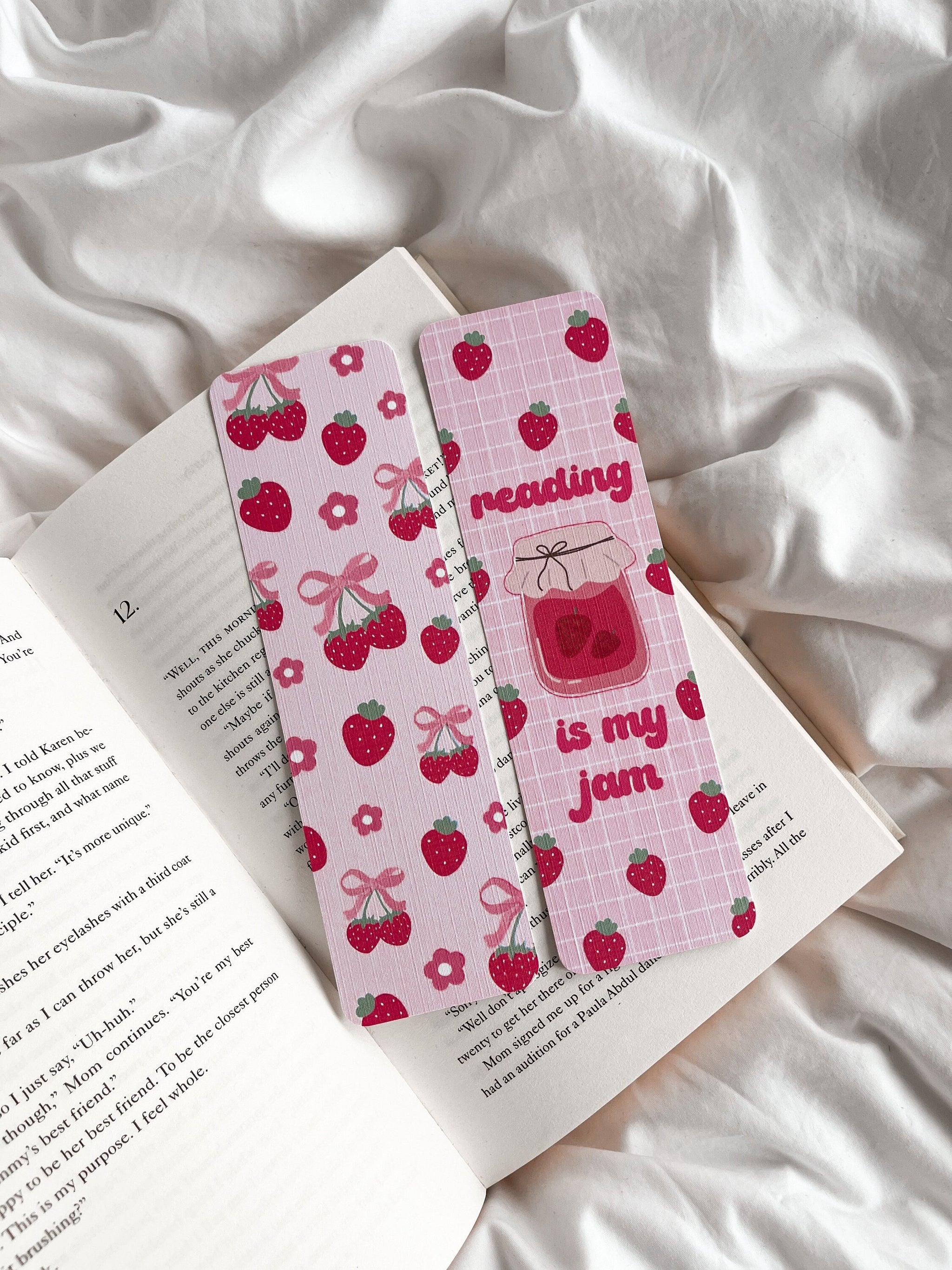 Reading Is My Jam Bookmark | Strawberry Bookmark – Fleurs On Sunday