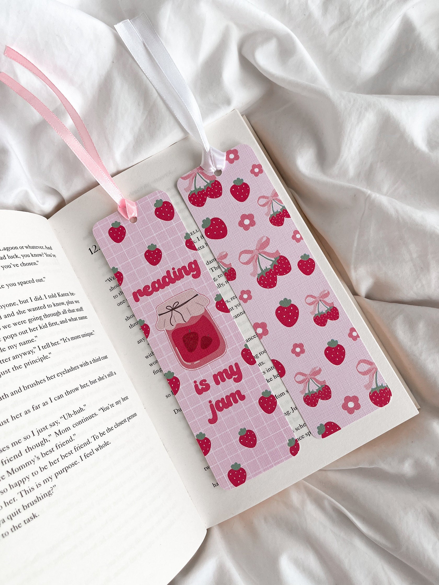 Reading Is My Jam Bookmark | Strawberry Bookmark – Fleurs On Sunday