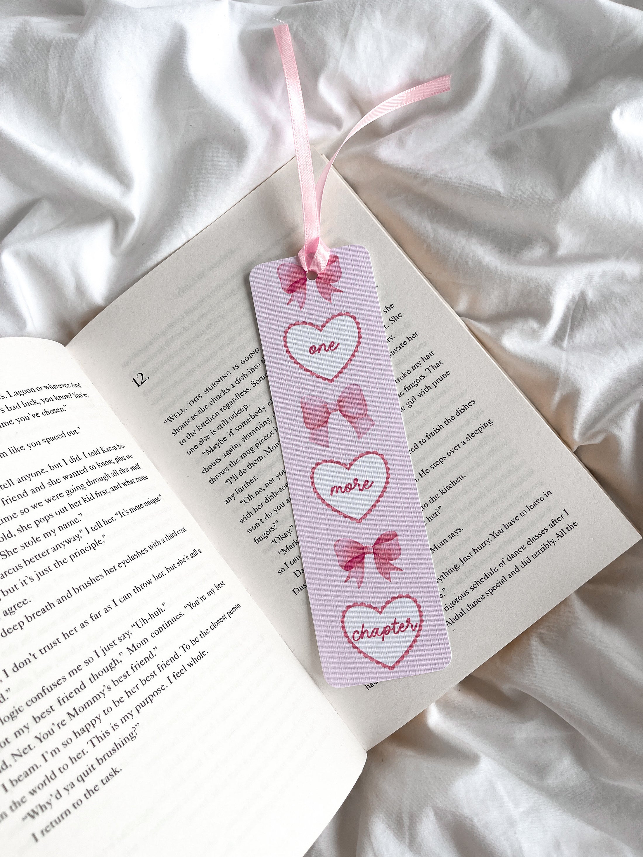 One More Chapter Bookmark | Coquette Bow Bookmark – Fleurs On Sunday