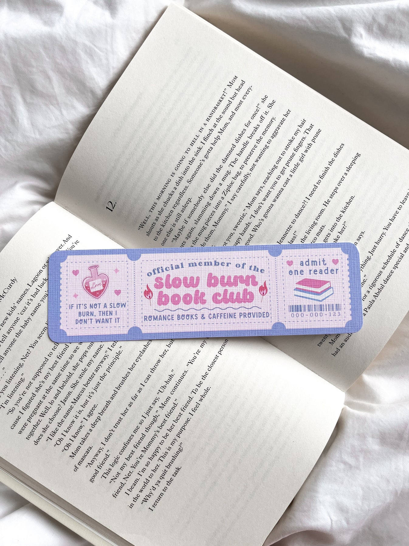 The Slow Burn Book Club Bookmark | Bookmark Ticket | Bookish Gift | Bo ...