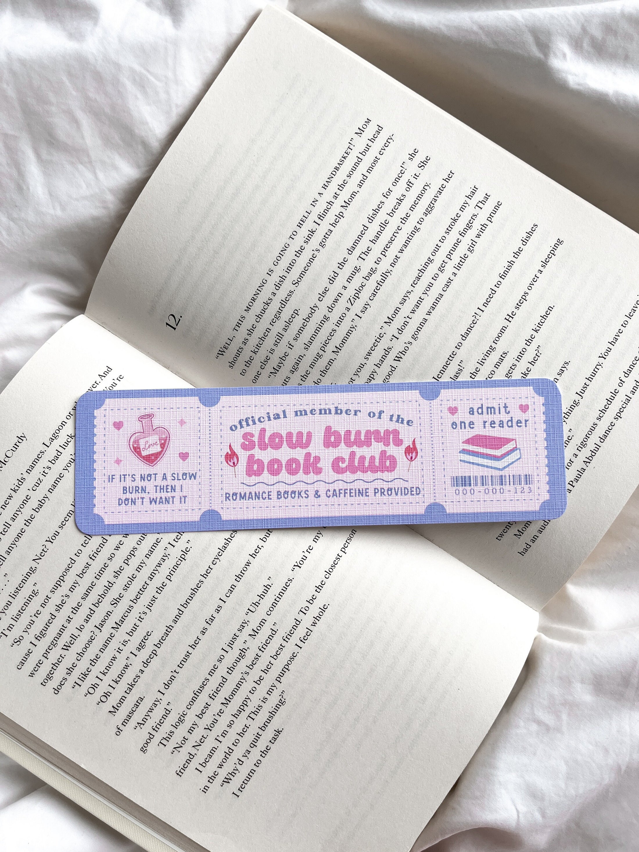 The Slow Burn Book Club Bookmark | Bookmark Ticket | Bookish Gift | Bo ...